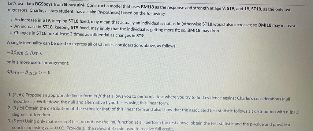 Solved Let's use data BGSboys from library alr4. Construct a | Chegg.com