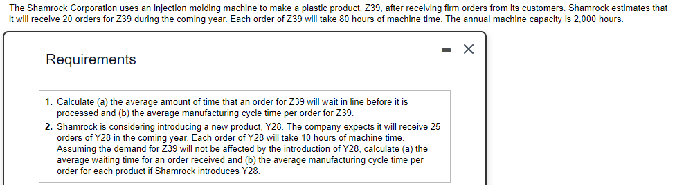 Solved Requirement 1. Calculate (a) the average amount of | Chegg.com