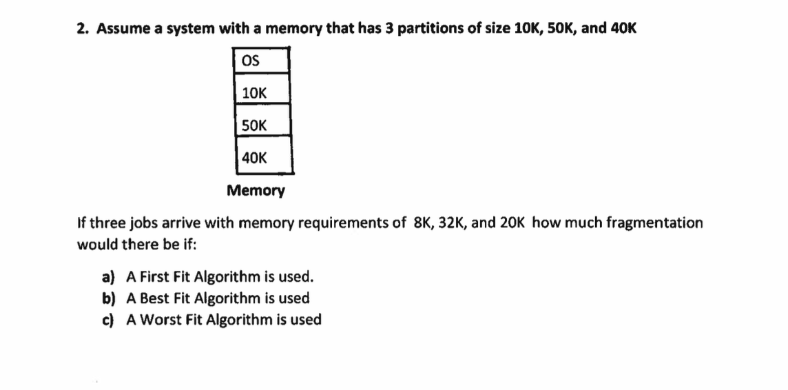 Solved 2. Assume a system with a memory that has 3 | Chegg.com