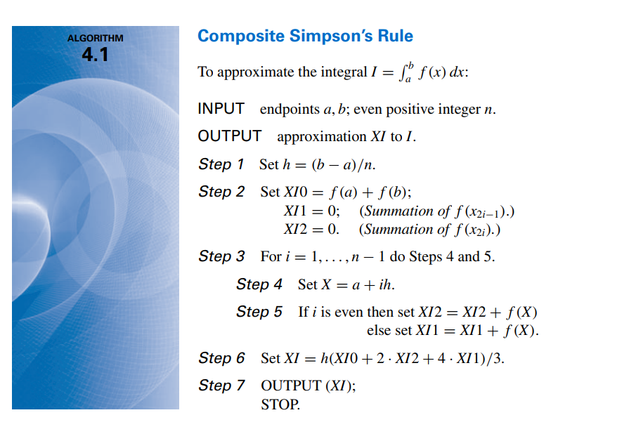 Solved Composite Simpson's Rule To approximate the integral | Chegg.com