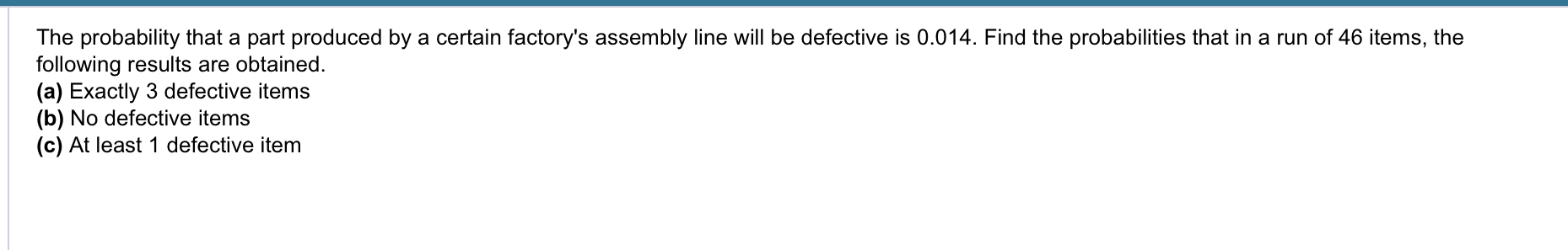 Solved The probability that a part produced by a certain | Chegg.com