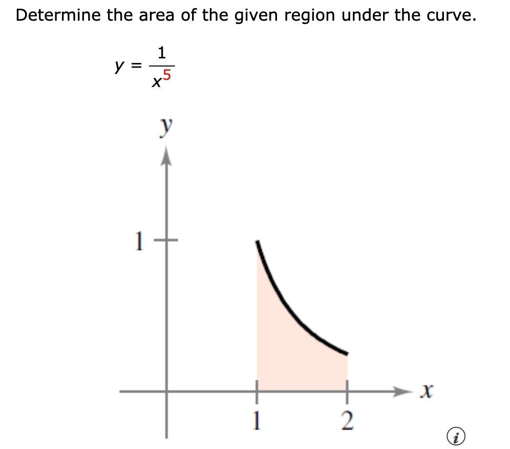 Solved Determine the area of the given region under the | Chegg.com
