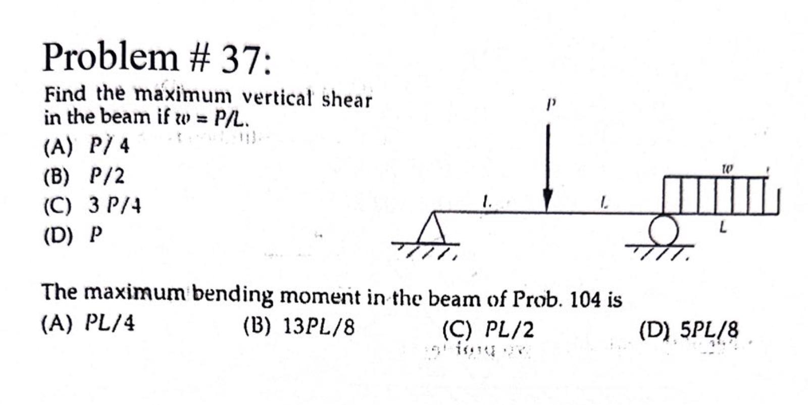 Solved Problem # 37:Find the maximum vertical shearin ﻿the | Chegg.com
