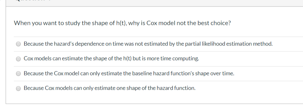 An implicit assumption of the proportional hazard | Chegg.com