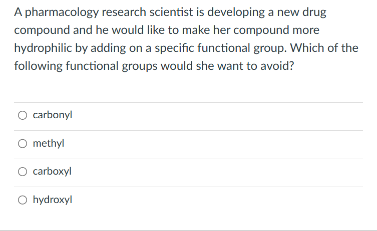 Solved A pharmacology research scientist is developing a new | Chegg.com