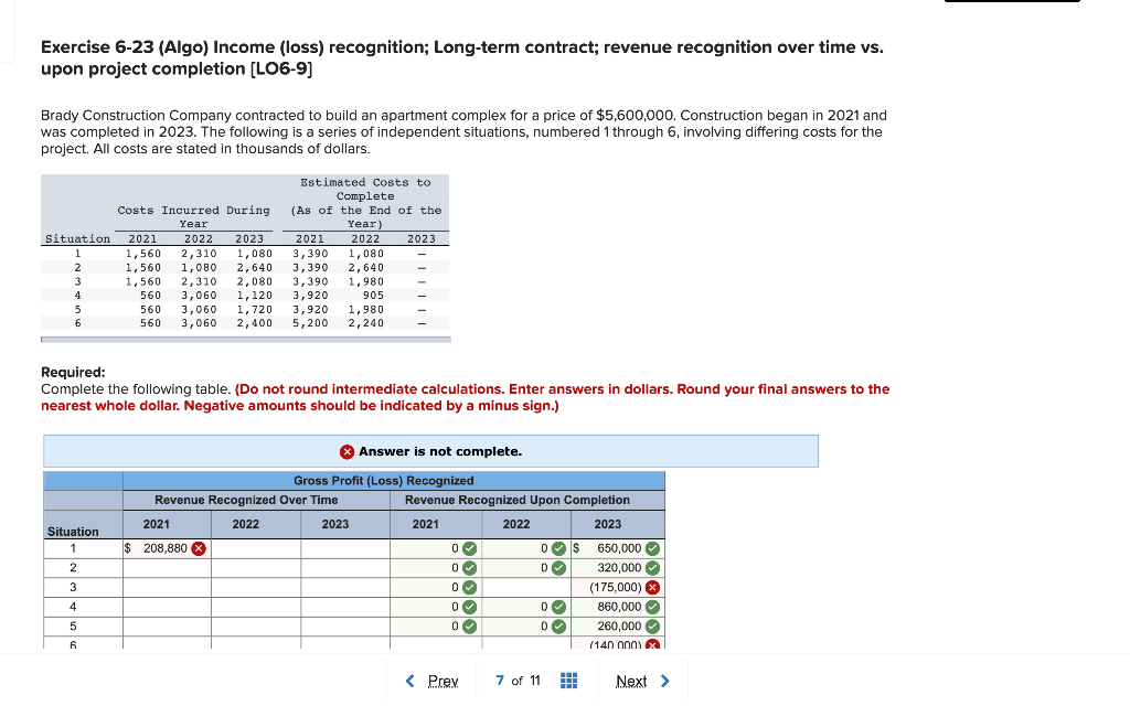 Solved Exercise 6-23 (Algo) Income (loss) recognition; | Chegg.com