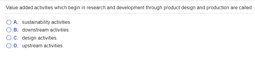Solved Value added activities which begin in research and | Chegg.com