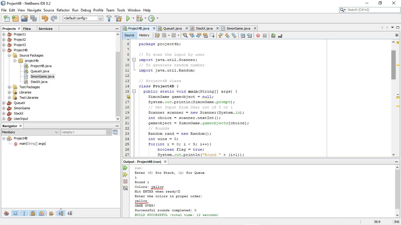 Solved ***JAVA*** Programming Project ~ Simon Game I have a | Chegg.com
