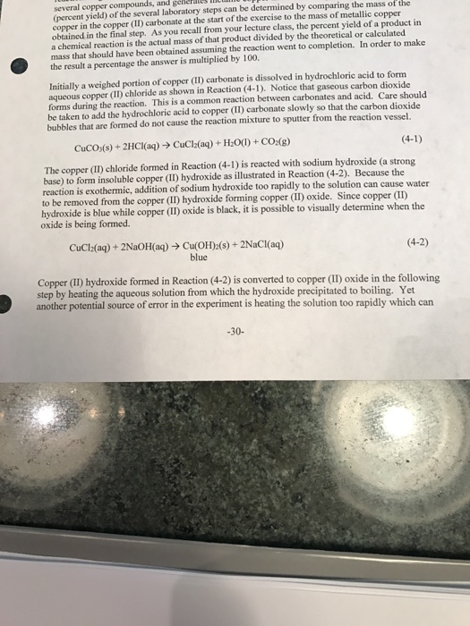 Solved Reactions of Copper and Use of Common Laboratory | Chegg.com