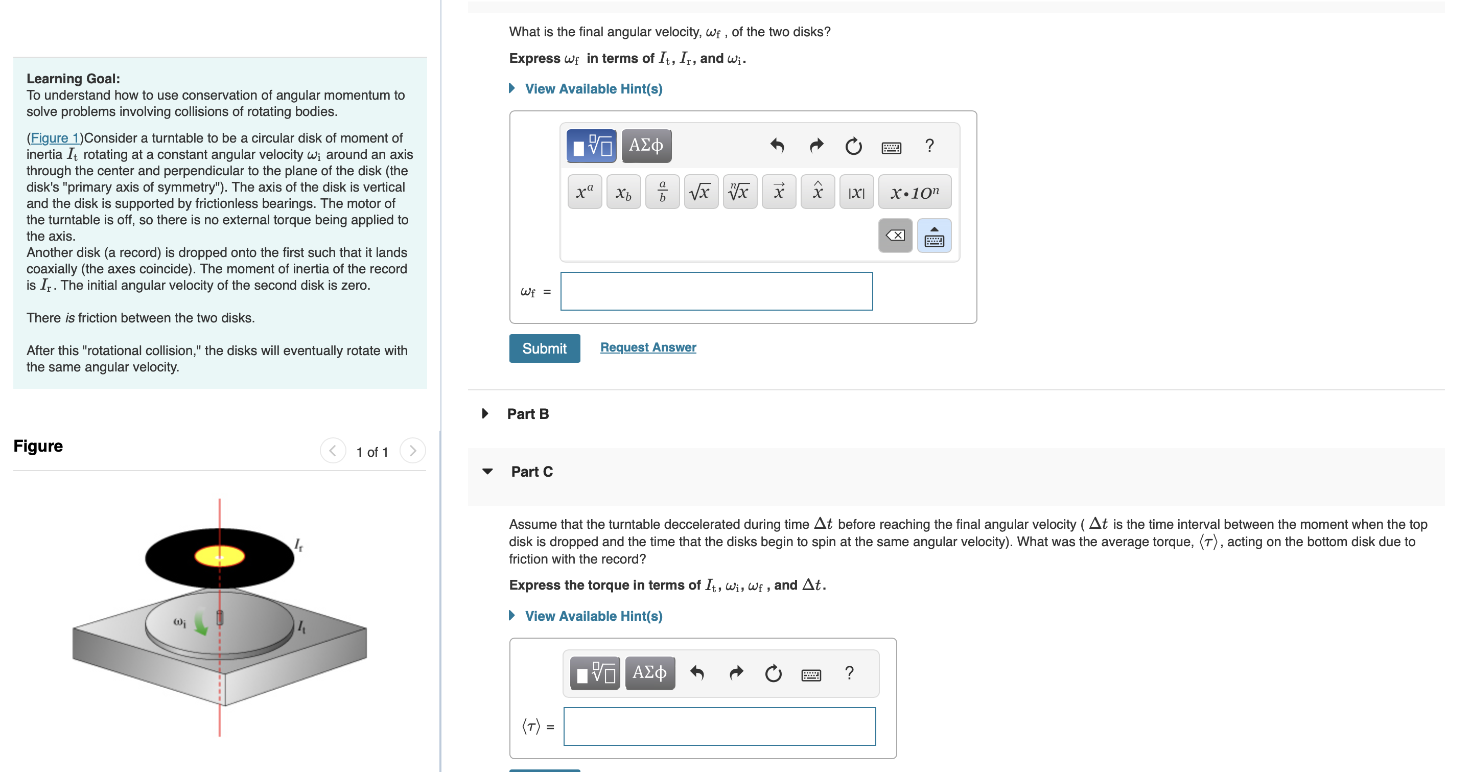 Solved What is the final angular velocity, ωf, of the two | Chegg.com