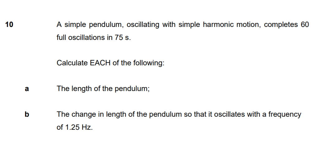 Solved 10 A simple pendulum, oscillating with simple | Chegg.com