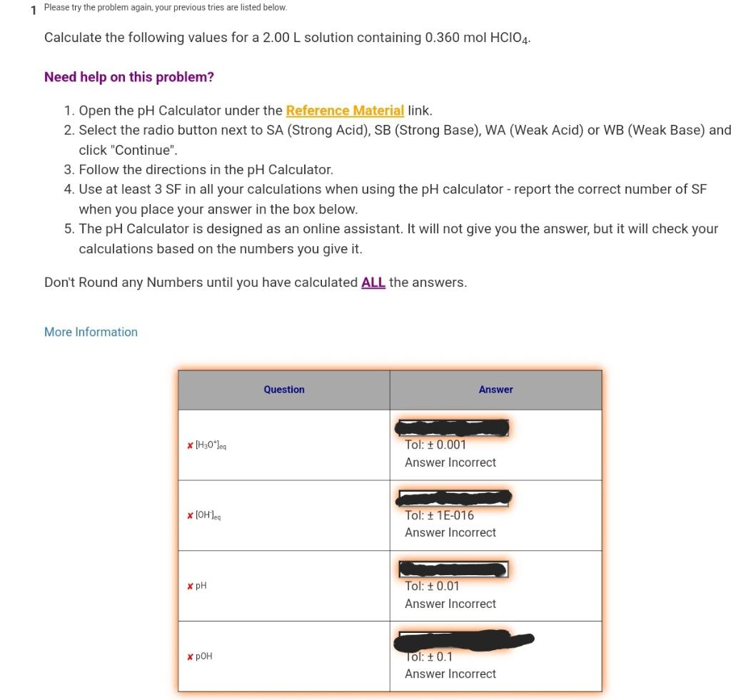 Solved Calculate the following values for a 2.00 L solution | Chegg.com