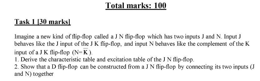 Solved Total marks: 100 Task 1 (30 marks Imagine a new kind | Chegg.com
