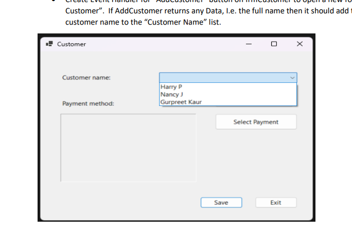 Solved - Create Event Handlers for Save and Cancel button | Chegg.com