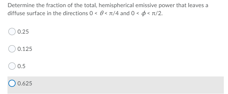 Solved Determine the fraction of the total, hemispherical | Chegg.com