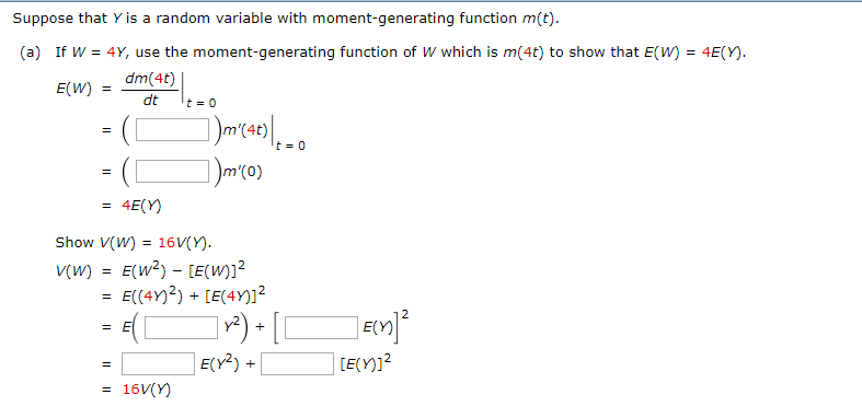 Solved Suppose that Y is a random variable with | Chegg.com