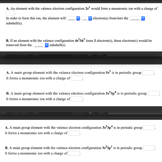Solved A An Element With The Valence Electron Configuration