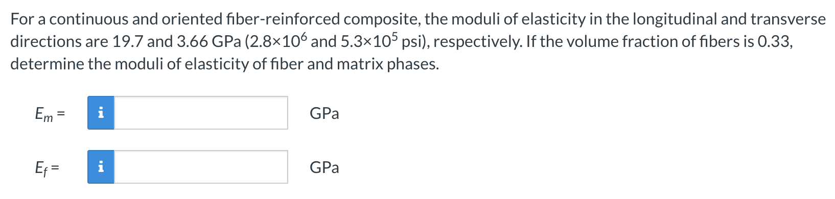 Solved For a continuous and oriented fiber-reinforced | Chegg.com