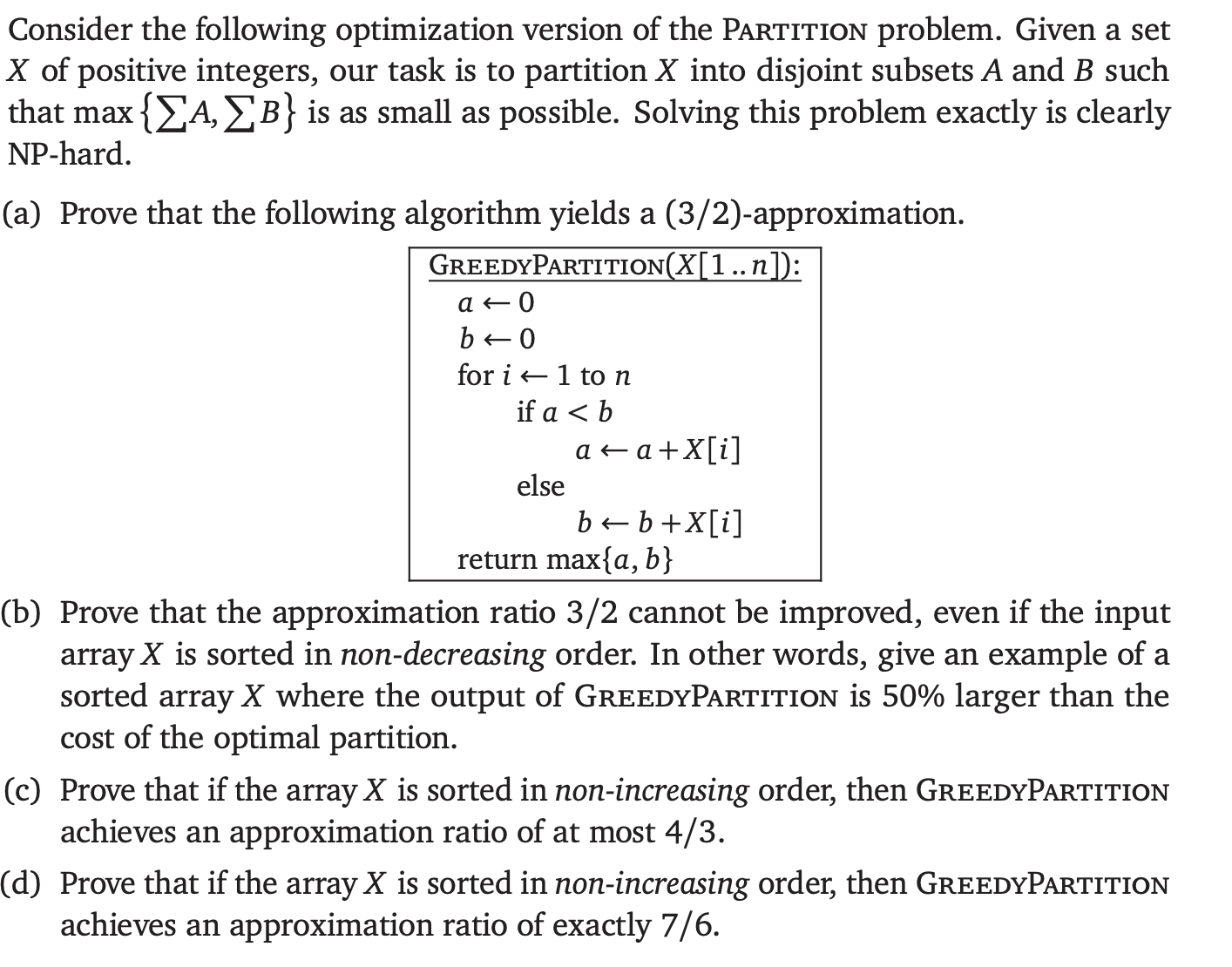 Solved Consider The Following Optimization Version Of The