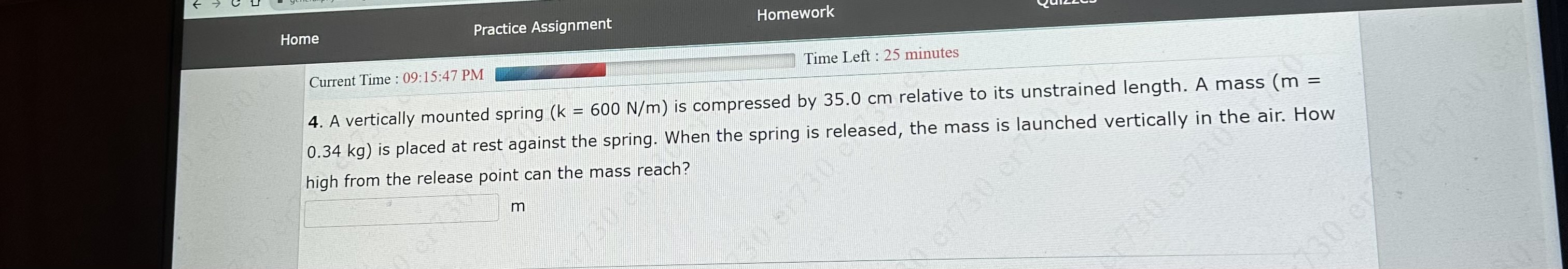 Solved 4. A vertically mounted spring (k=600 N/m) is | Chegg.com