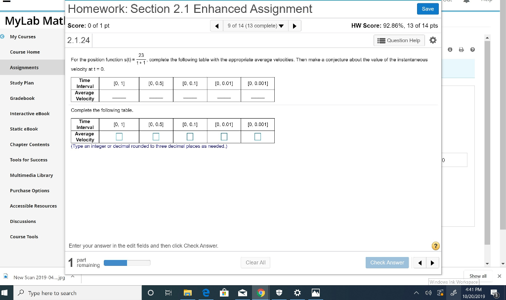 Solved Homework: Section 2.1 Enhanced Assignment Save MyLab | Chegg.com