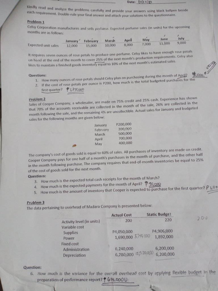 Solved Correct Answer: Answers: 1.) 54,425 | Chegg.com