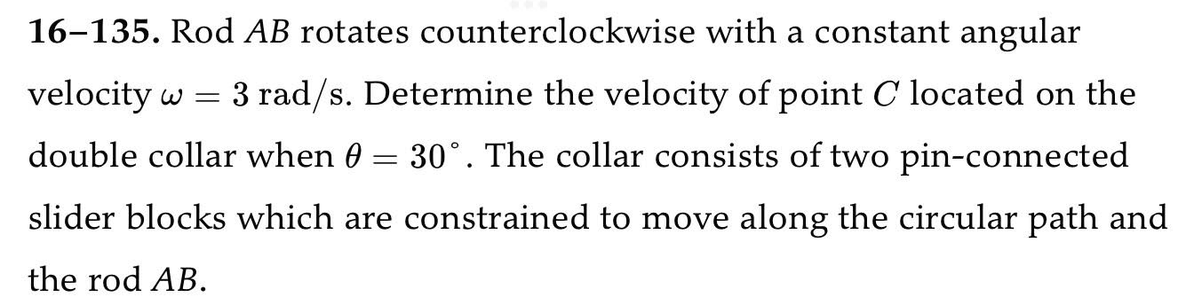 Solved 16-135. Rod AB rotates counterclockwise with a | Chegg.com