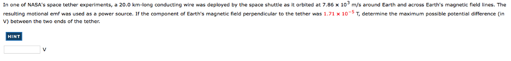 Solved In one of NASA's space tether experiments, a 20.0 | Chegg.com
