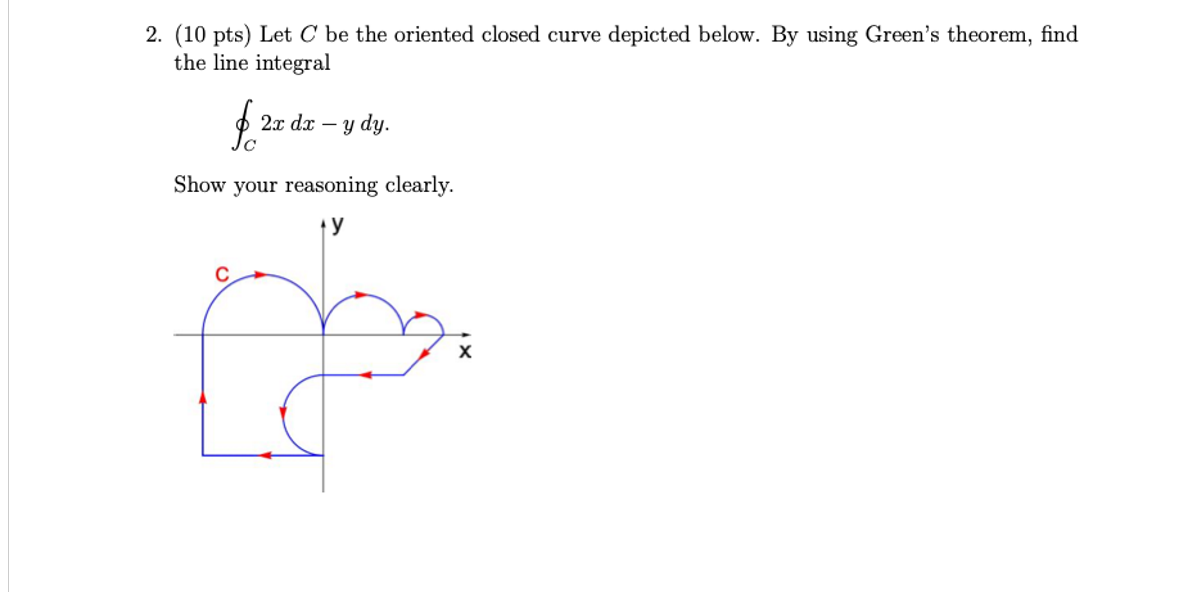 Solved 2. (10 pts) Let C be the oriented closed curve | Chegg.com