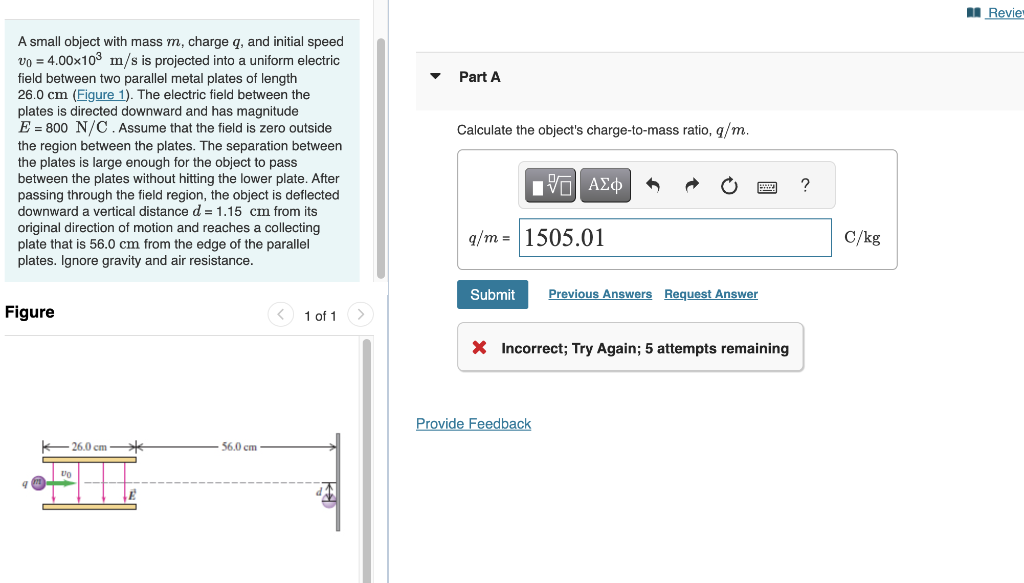 Solved A small object with mass m, charge q, and initial | Chegg.com
