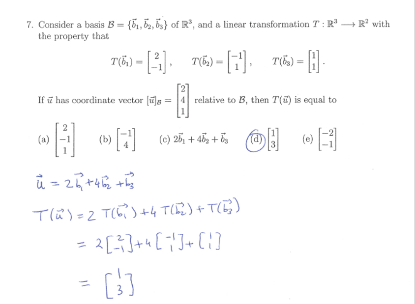 Solved Consider a basis B={vec(b)1,vec(b)2,vec(b)3} of R3, | Chegg.com