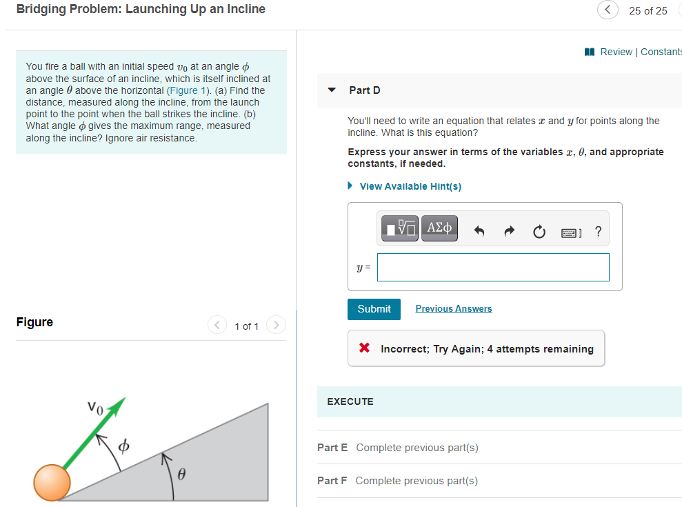 Solved You fire a ball with an initial speed v0 at an angle | Chegg.com