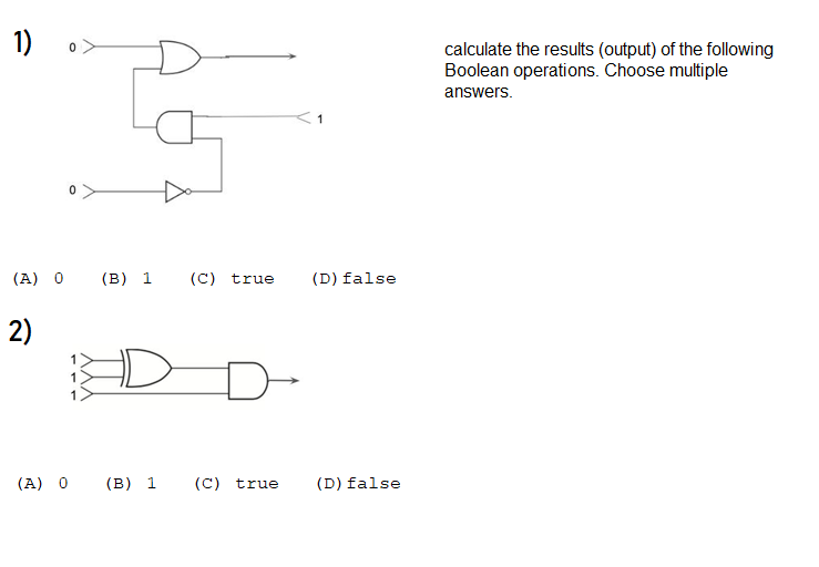 Solved 1) 0> calculate the results (output) of the following | Chegg.com