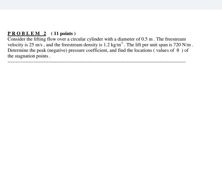 Solved PROBLEM 2 (11 points) Consider the lifting flow over | Chegg.com