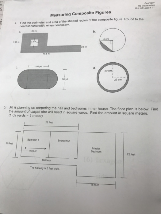 Solved Unit 08 Lesson: 01 Measuring Composite Figures 4. | Chegg.com