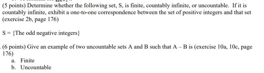Solved (5 points) Determine whether the following set, S, is | Chegg.com