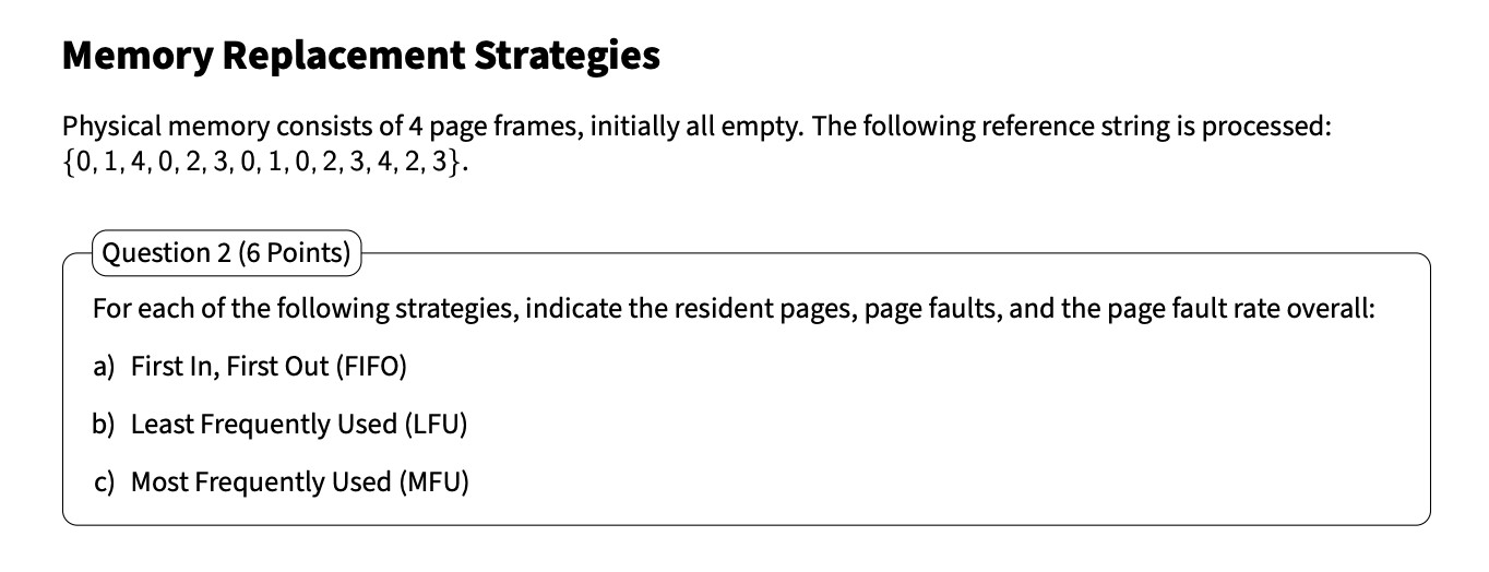 Solved Memory Replacement Strategies Physical memory | Chegg.com