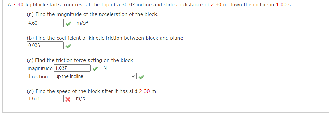 Solved 3.40−kg block starts from rest at the top of a 30.0∘ | Chegg.com