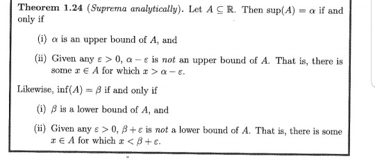 Solved the following is theorem 1.24 prove the infimum | Chegg.com