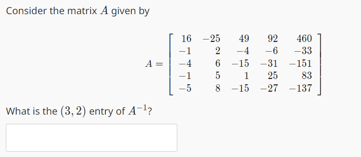 Solved Consider the matrix A given | Chegg.com