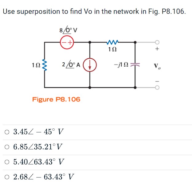 Solved Use superposition to find Vo in the network in Fig. | Chegg.com
