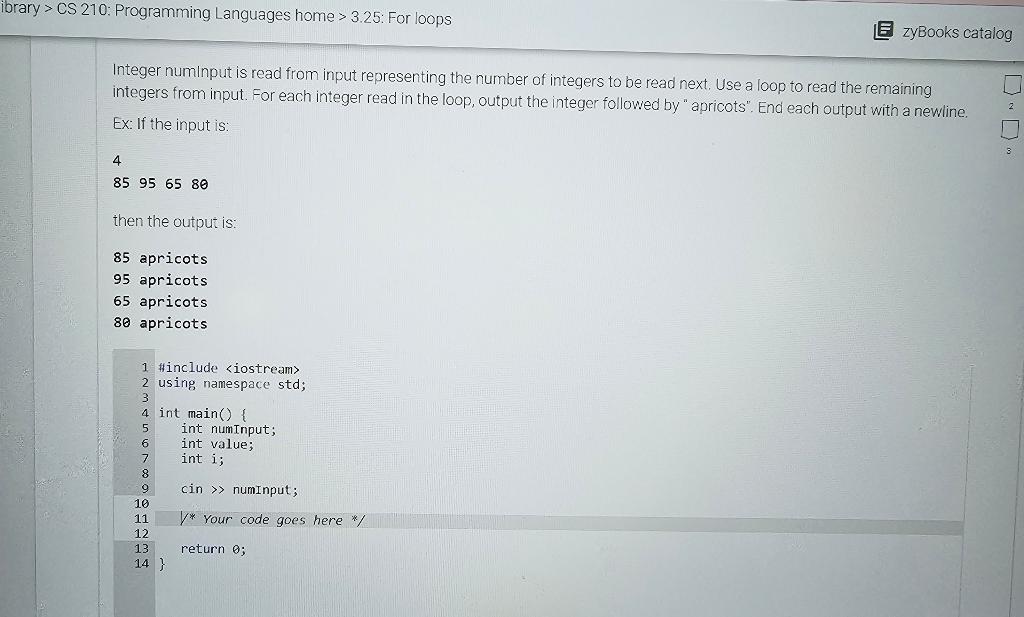 Solved ibrary > CS 210: Programming Languages home >3.25 : | Chegg.com