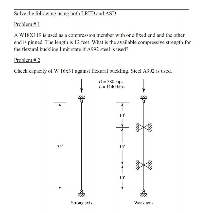 Solved Solve the following using both LRFD and ASD Problem | Chegg.com