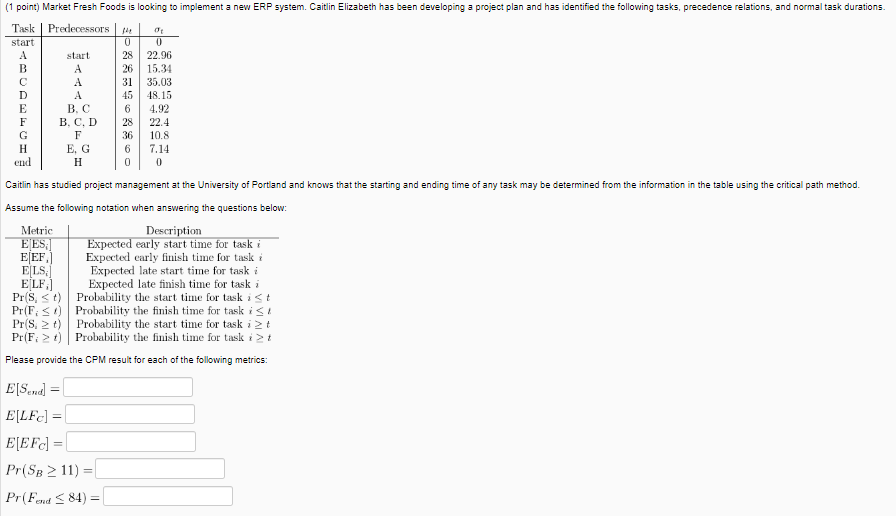 Solved Assume the following notation when answering the | Chegg.com
