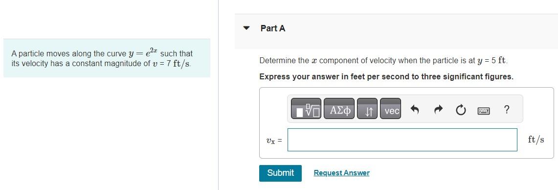 Solved A particle moves along the curve y=e2x such that its | Chegg.com