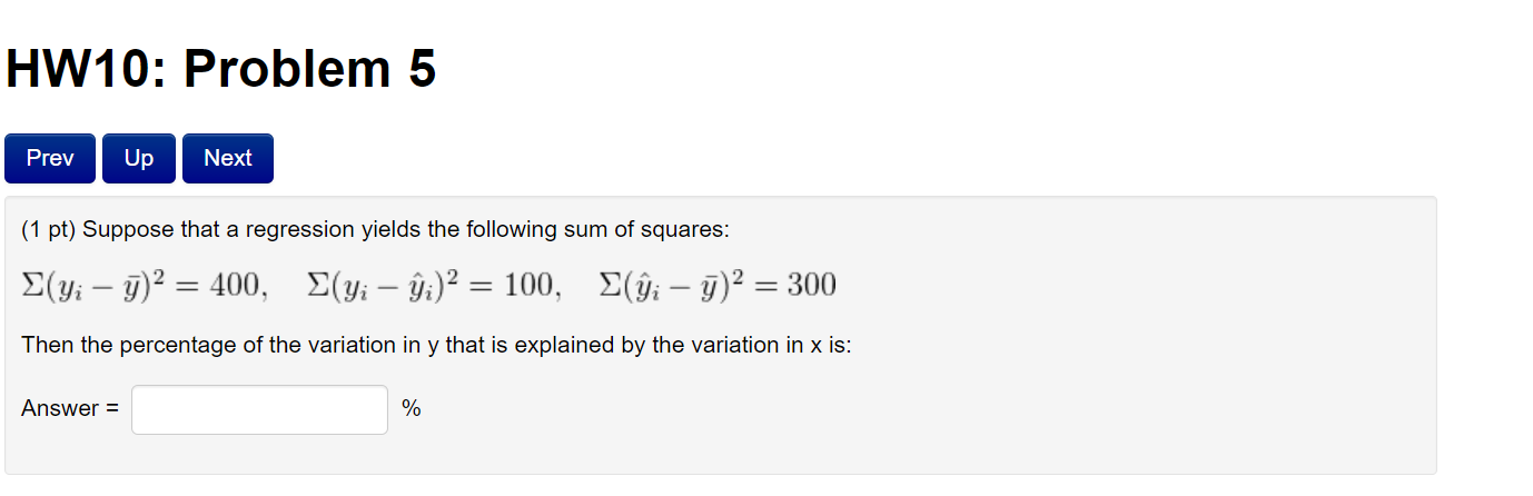 Solved HW10: Problem 5 Prev Up Next (1 pt) Suppose that a | Chegg.com