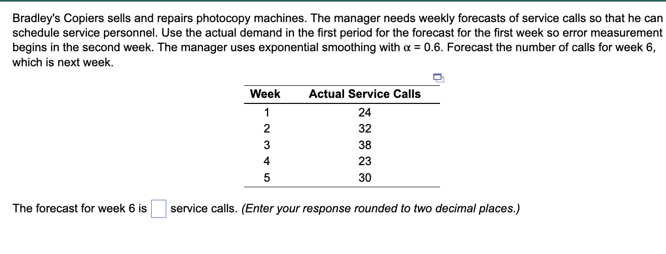 Solved Bradley's Copiers sells and repairs photocopy | Chegg.com
