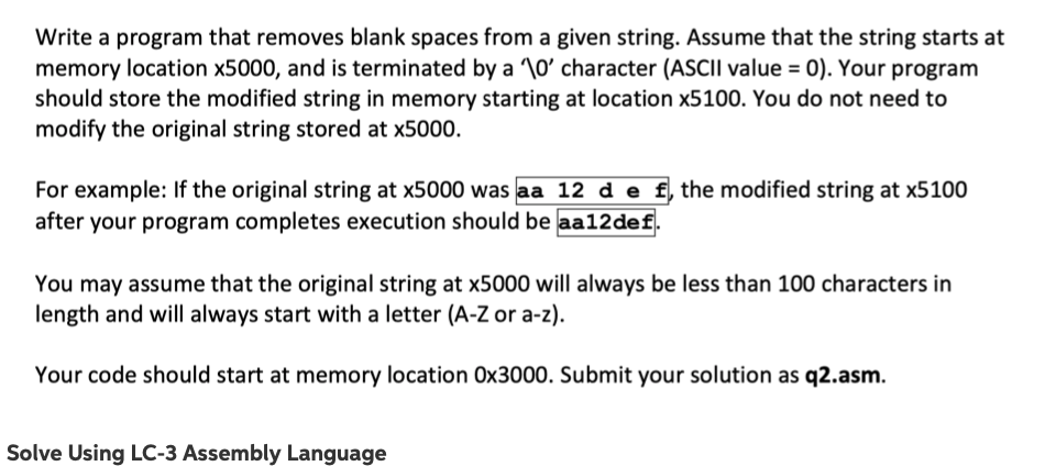 Write A Program That Removes Blank Spaces From A
