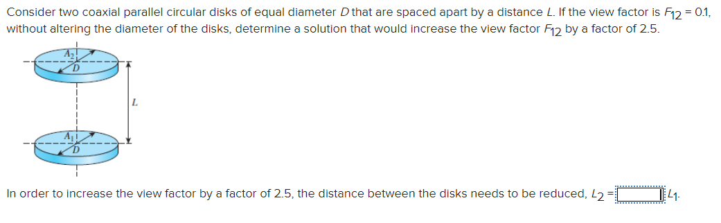 Solved Consider Two Coaxial Parallel Circular Disks Of Equal 