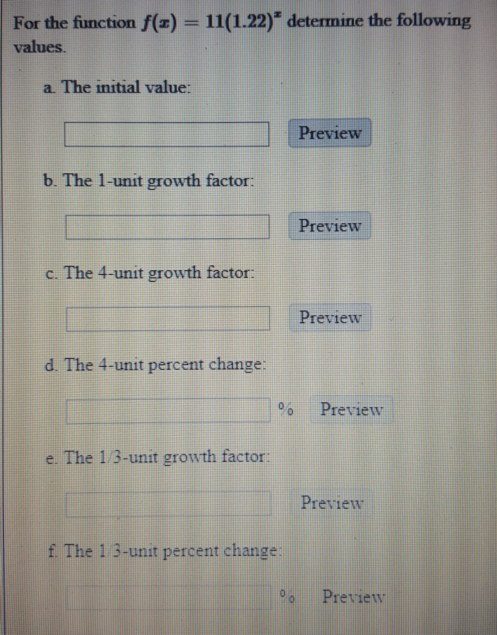 Solved | For the function f(0) = 11(1.22) determine the | Chegg.com